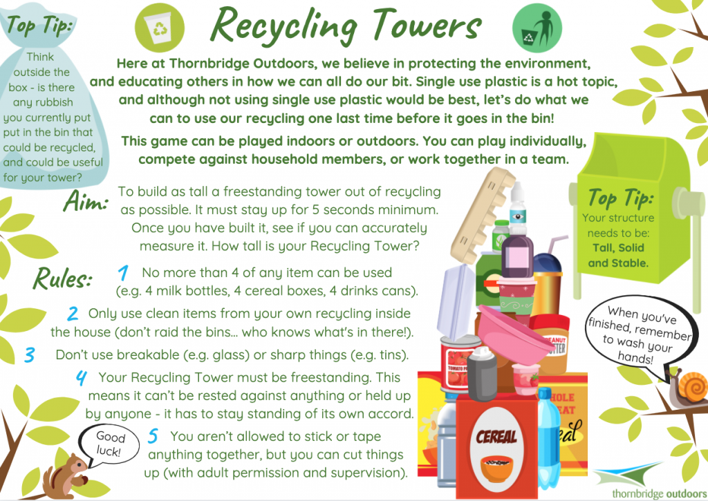 Activity 9 - Recycling Towers - Thornbridge Outdoors